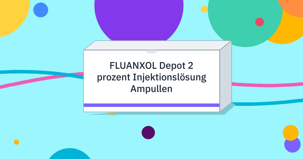 Symbolbild: Packung mit der Aufschrift FLUANXOL Depot 2 prozent Injektionslösung Ampullen (PZN 04916380) – Verfügbarkeit und Bezug in Apotheken in Frankfurt am Main