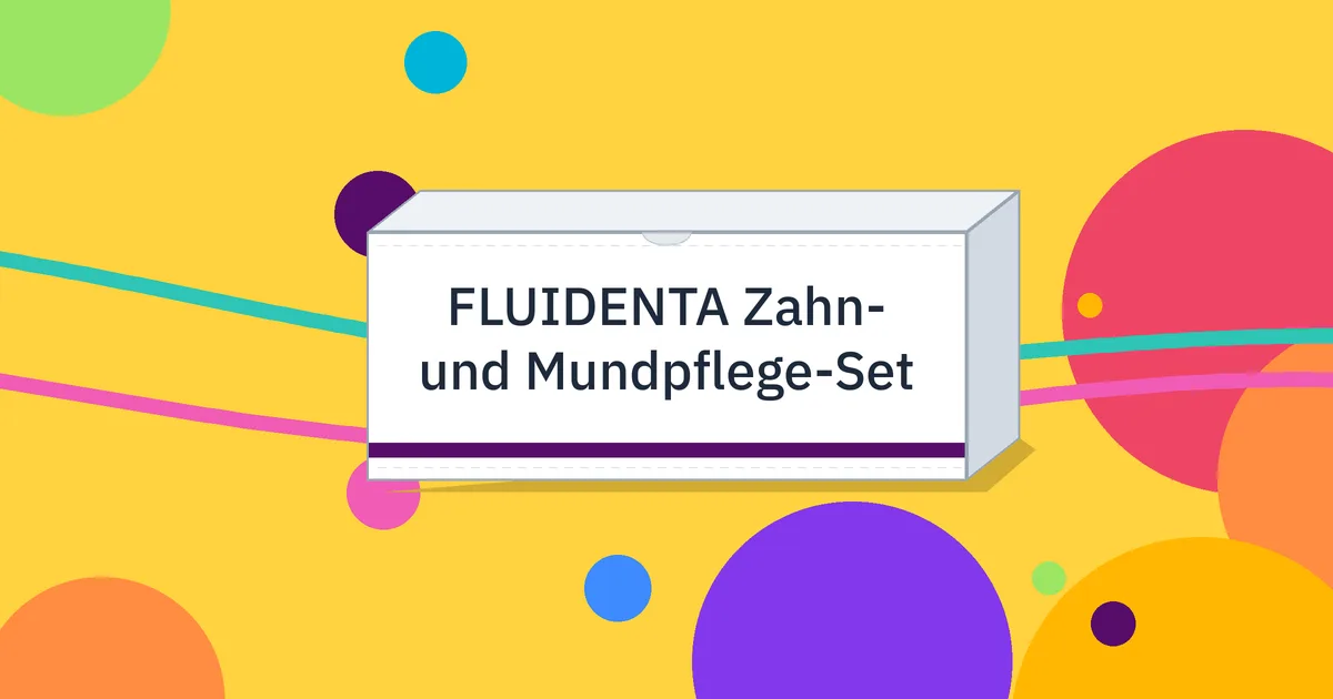 Symbolbild: Packung mit der Aufschrift FLUIDENTA Zahn- und Mundpflege-Set (PZN 03312036) – Verfügbarkeit und Bezug in Apotheken in Frankfurt am Main