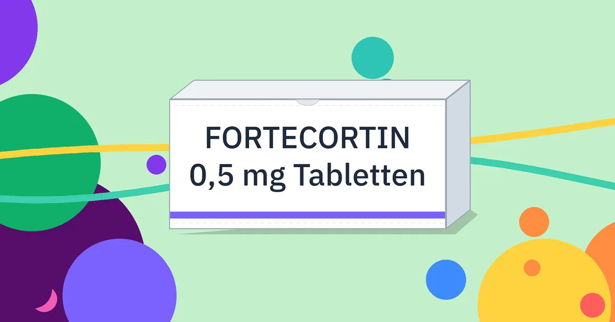 Symbolbild: Packung mit der Aufschrift FORTECORTIN 0,5 mg Tabletten (PZN 04862431) – Verfügbarkeit und Bezug in Apotheken in Frankfurt am Main