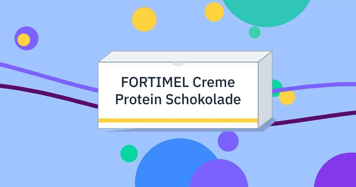 Symbolbild: Packung mit der Aufschrift FORTIMEL Creme Protein Schokolade (PZN 19386976) – Verfügbarkeit und Bezug in Apotheken in Frankfurt am Main