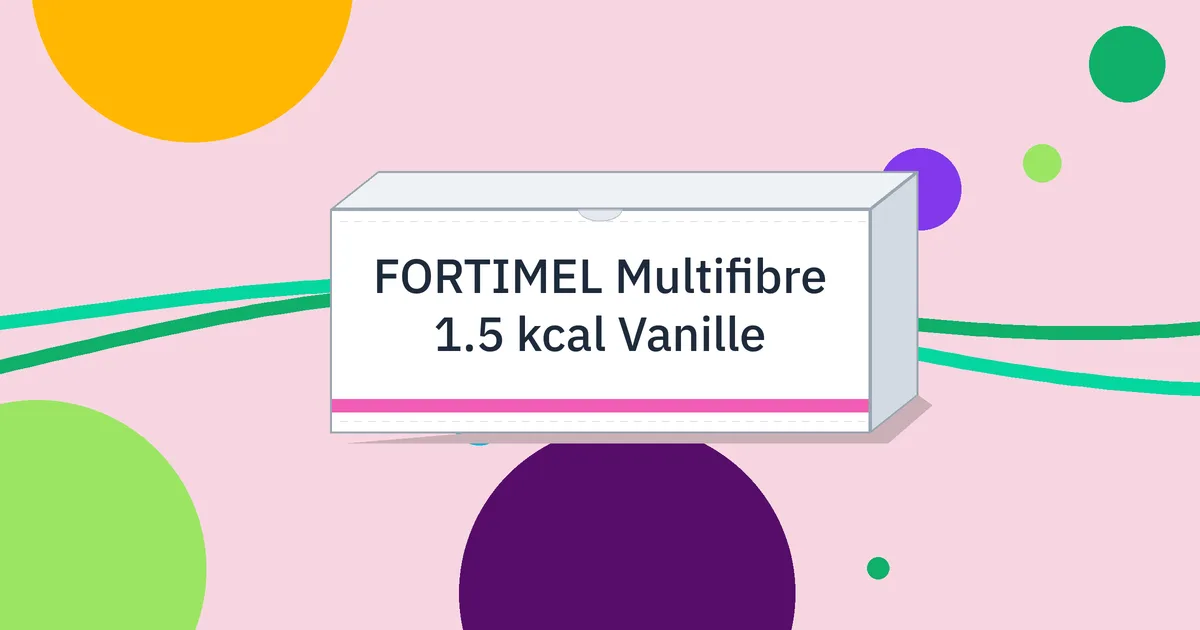 Symbolbild: Packung mit der Aufschrift FORTIMEL Multifibre 1.5 kcal Vanille (PZN 19531473) – Verfügbarkeit und Bezug in Apotheken in Frankfurt am Main