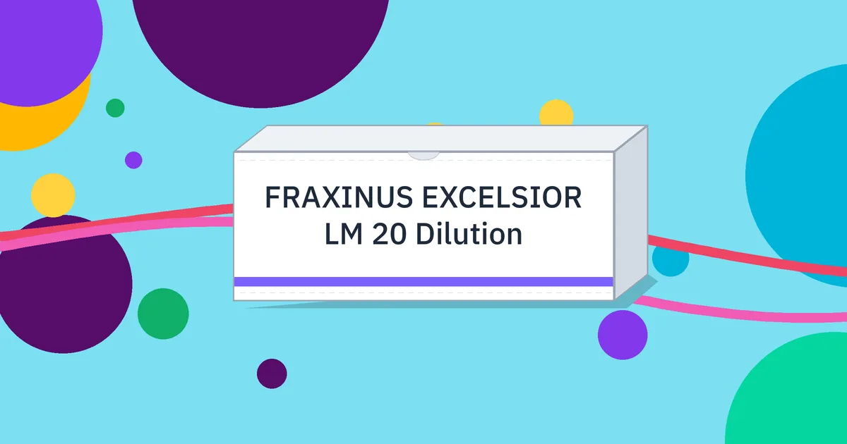Symbolbild: Packung mit der Aufschrift FRAXINUS EXCELSIOR LM 20 Dilution (PZN 13492111) – Verfügbarkeit und Bezug in Apotheken in Frankfurt am Main