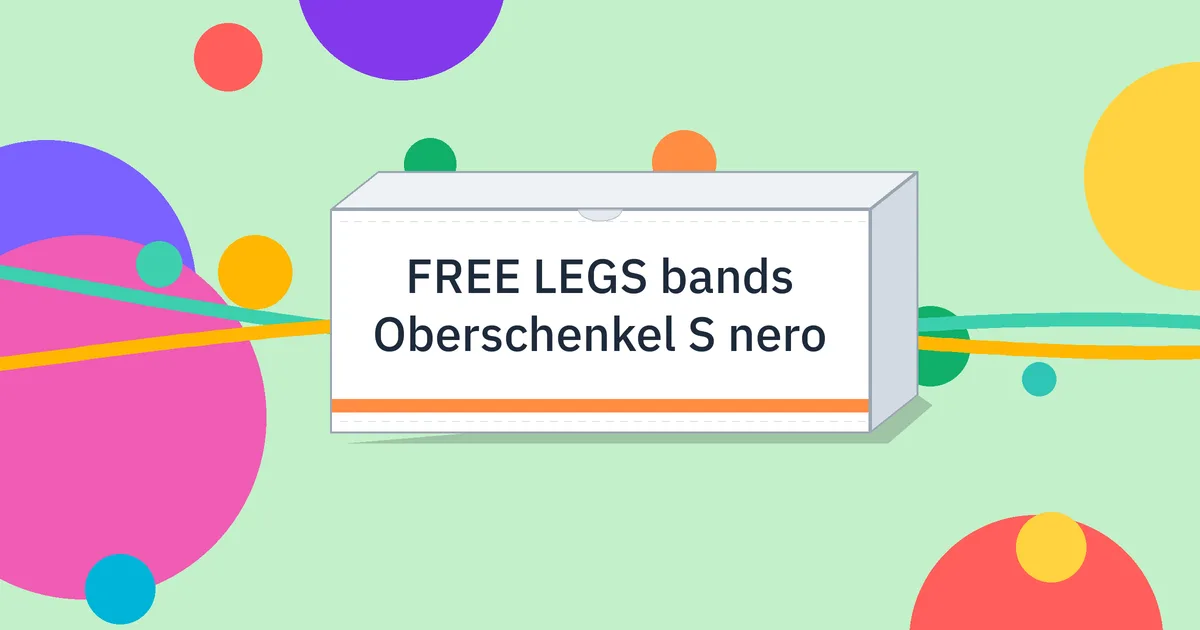 Symbolbild: Packung mit der Aufschrift FREE LEGS bands Oberschenkel S nero (PZN 16175210) – Verfügbarkeit und Bezug in Apotheken in Frankfurt am Main
