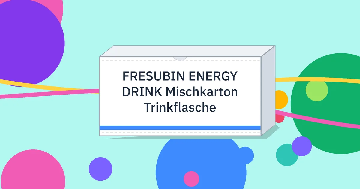 Symbolbild: Packung mit der Aufschrift FRESUBIN ENERGY DRINK Mischkarton Trinkflasche (PZN 20191545) – Verfügbarkeit und Bezug in Apotheken in Frankfurt am Main