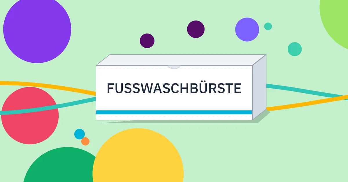 Symbolbild: Packung mit der Aufschrift FUSSWASCHBÜRSTE (PZN 05875186) – Verfügbarkeit und Bezug in Apotheken in Frankfurt am Main
