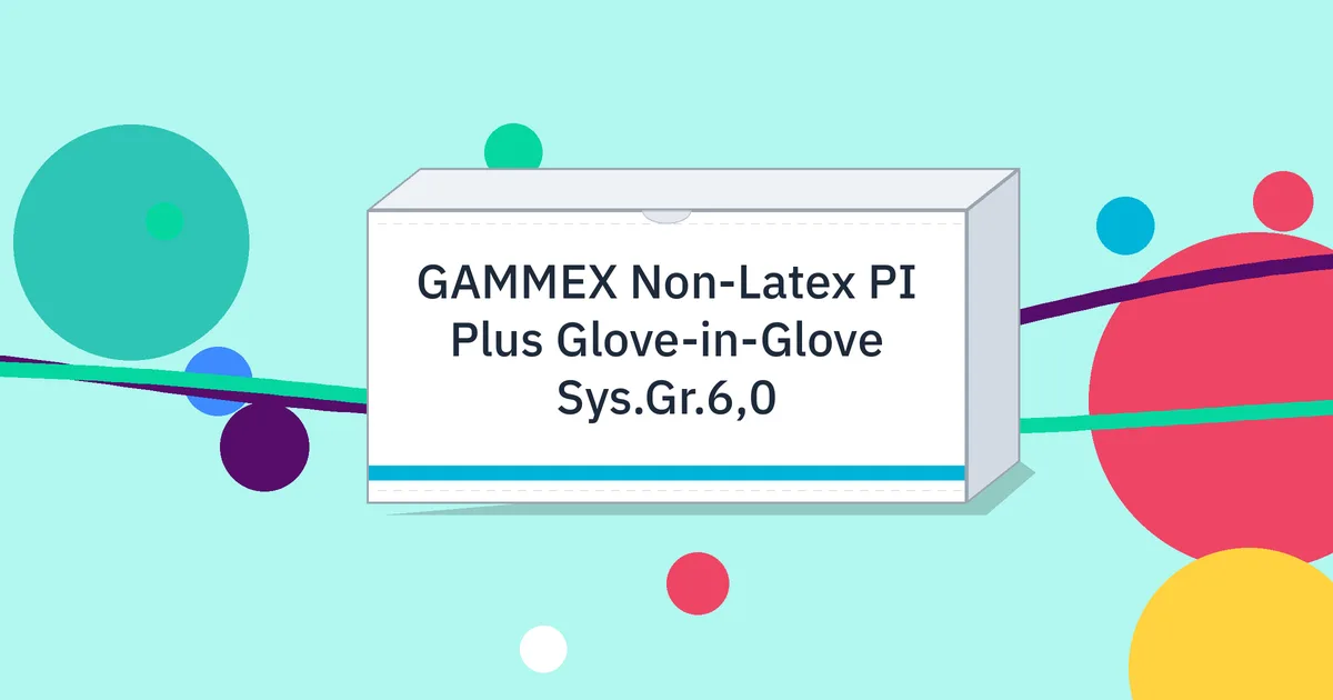 Symbolbild: Packung mit der Aufschrift GAMMEX Non-Latex PI Plus Glove-in-Glove Sys.Gr.6,0 (PZN 18379520) – Verfügbarkeit und Bezug in Apotheken in Frankfurt am Main