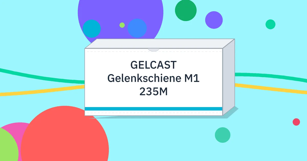 Symbolbild: Packung mit der Aufschrift GELCAST Gelenkschiene M1 235M (PZN 00946705) – Verfügbarkeit und Bezug in Apotheken in Frankfurt am Main