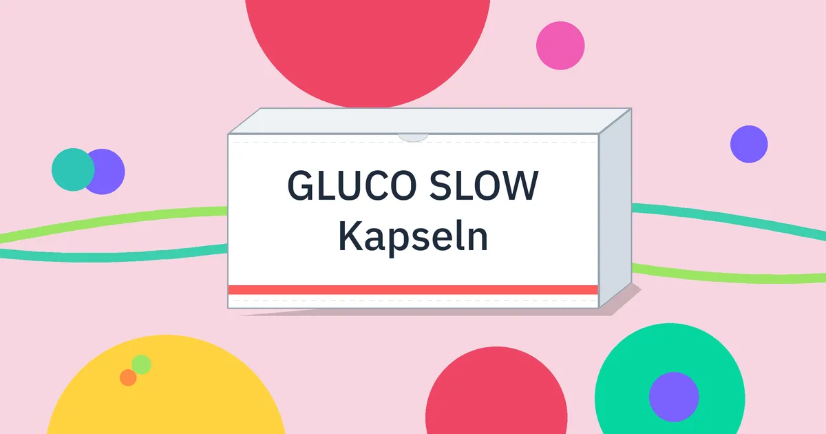 Symbolbild: Packung mit der Aufschrift GLUCO SLOW Kapseln (PZN 15397753) – Verfügbarkeit und Bezug in Apotheken in Frankfurt am Main