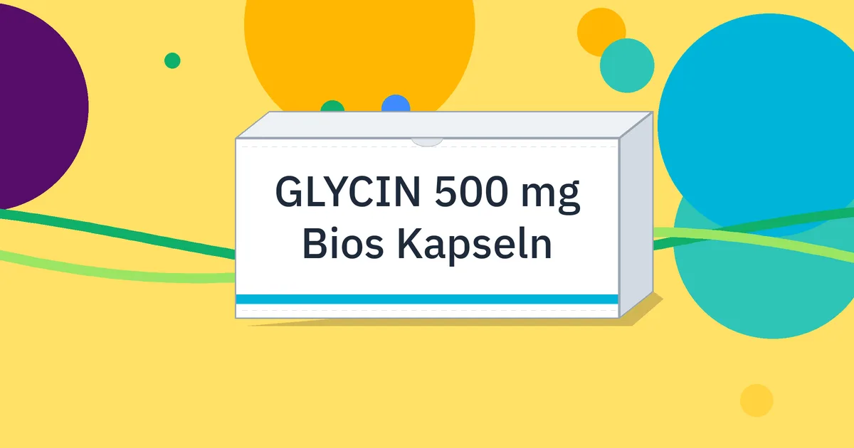 Symbolbild: Packung mit der Aufschrift GLYCIN 500 mg Bios Kapseln (PZN 01104776) – Verfügbarkeit und Bezug in Apotheken in Frankfurt am Main
