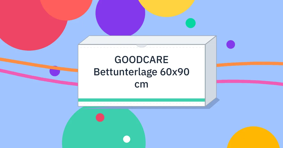 Symbolbild: Packung mit der Aufschrift GOODCARE Bettunterlage 60x90 cm (PZN 18203057) – Verfügbarkeit und Bezug in Apotheken in Frankfurt am Main