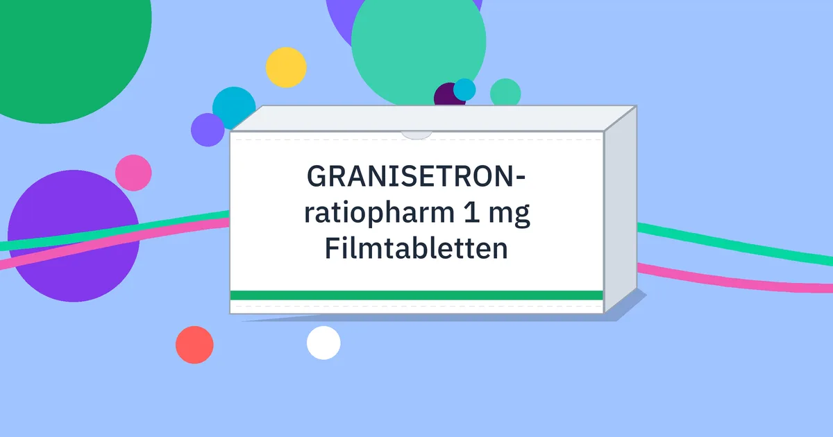 Symbolbild: Packung mit der Aufschrift GRANISETRON-ratiopharm 1 mg Filmtabletten (PZN 05104862) – Verfügbarkeit und Bezug in Apotheken in Frankfurt am Main