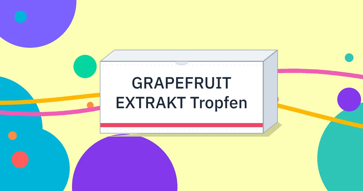 Symbolbild: Packung mit der Aufschrift GRAPEFRUIT EXTRAKT Tropfen (PZN 20211207) – Verfügbarkeit und Bezug in Apotheken in Frankfurt am Main