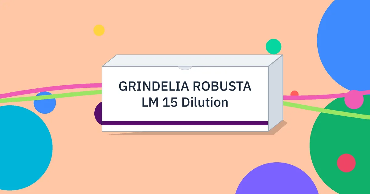 Symbolbild: Packung mit der Aufschrift GRINDELIA ROBUSTA LM 15 Dilution (PZN 13547013) – Verfügbarkeit und Bezug in Apotheken in Frankfurt am Main