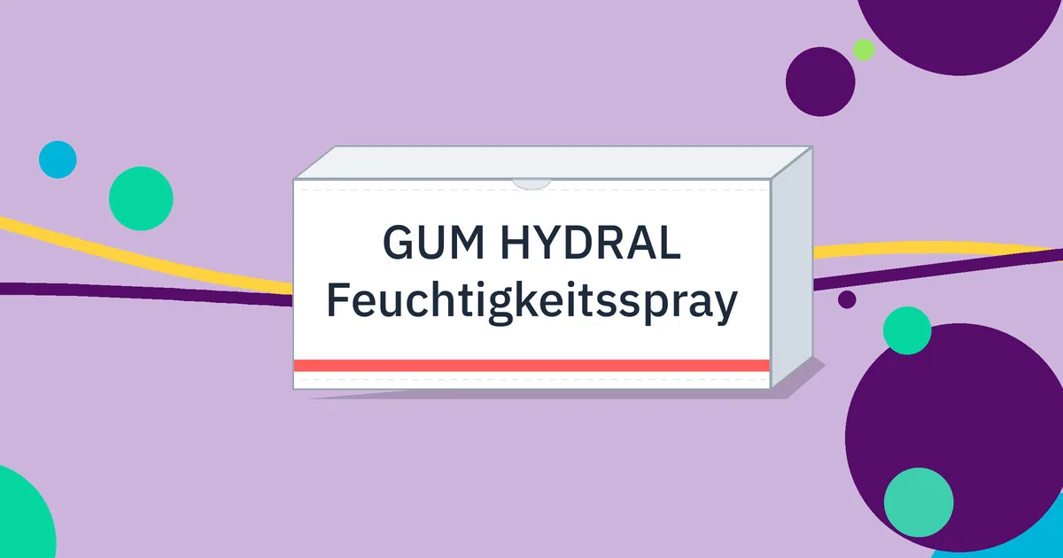 Symbolbild: Packung mit der Aufschrift GUM HYDRAL Feuchtigkeitsspray (PZN 10311540) – Verfügbarkeit und Bezug in Apotheken in Frankfurt am Main