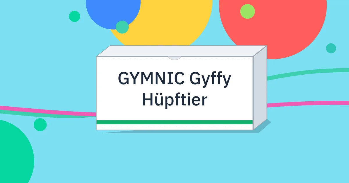 Symbolbild: Packung mit der Aufschrift GYMNIC Gyffy Hüpftier (PZN 05519623) – Verfügbarkeit und Bezug in Apotheken in Frankfurt am Main