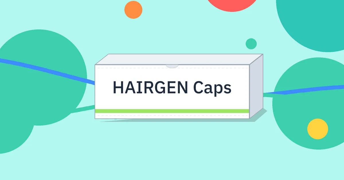 Symbolbild: Packung mit der Aufschrift HAIRGEN Caps (PZN 16587390) – Verfügbarkeit und Bezug in Apotheken in Frankfurt am Main
