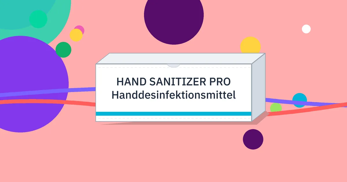 Symbolbild: Packung mit der Aufschrift HAND SANITIZER PRO Handdesinfektionsmittel (PZN 16740615) – Verfügbarkeit und Bezug in Apotheken in Frankfurt am Main