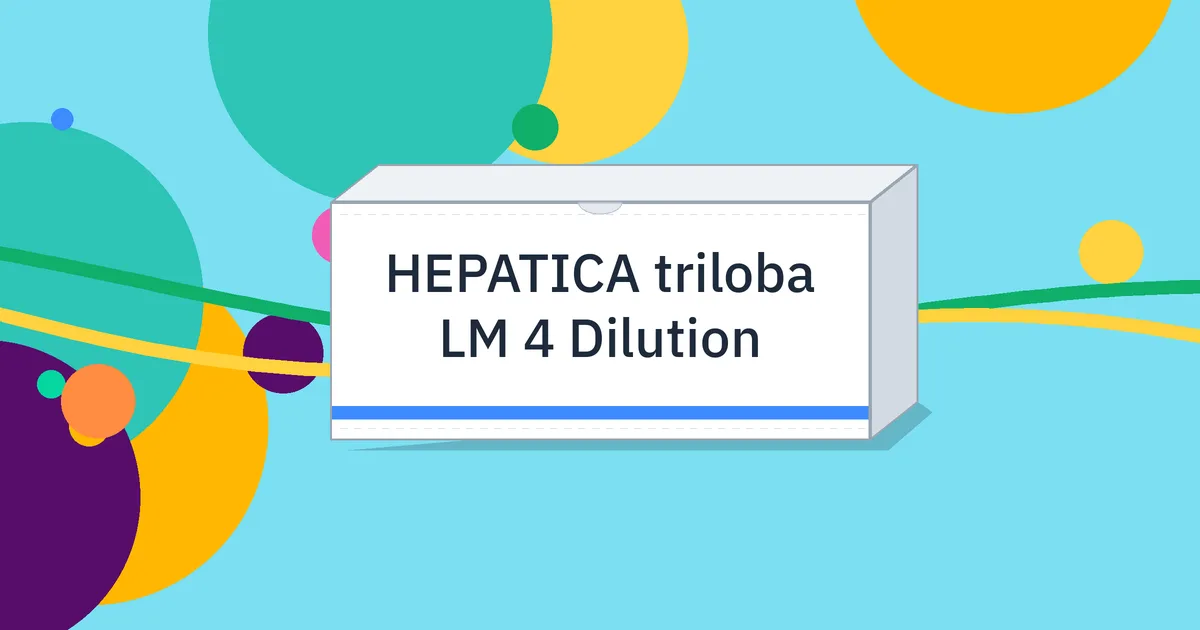 Symbolbild: Packung mit der Aufschrift HEPATICA triloba LM 4 Dilution (PZN 13552014) – Verfügbarkeit und Bezug in Apotheken in Frankfurt am Main