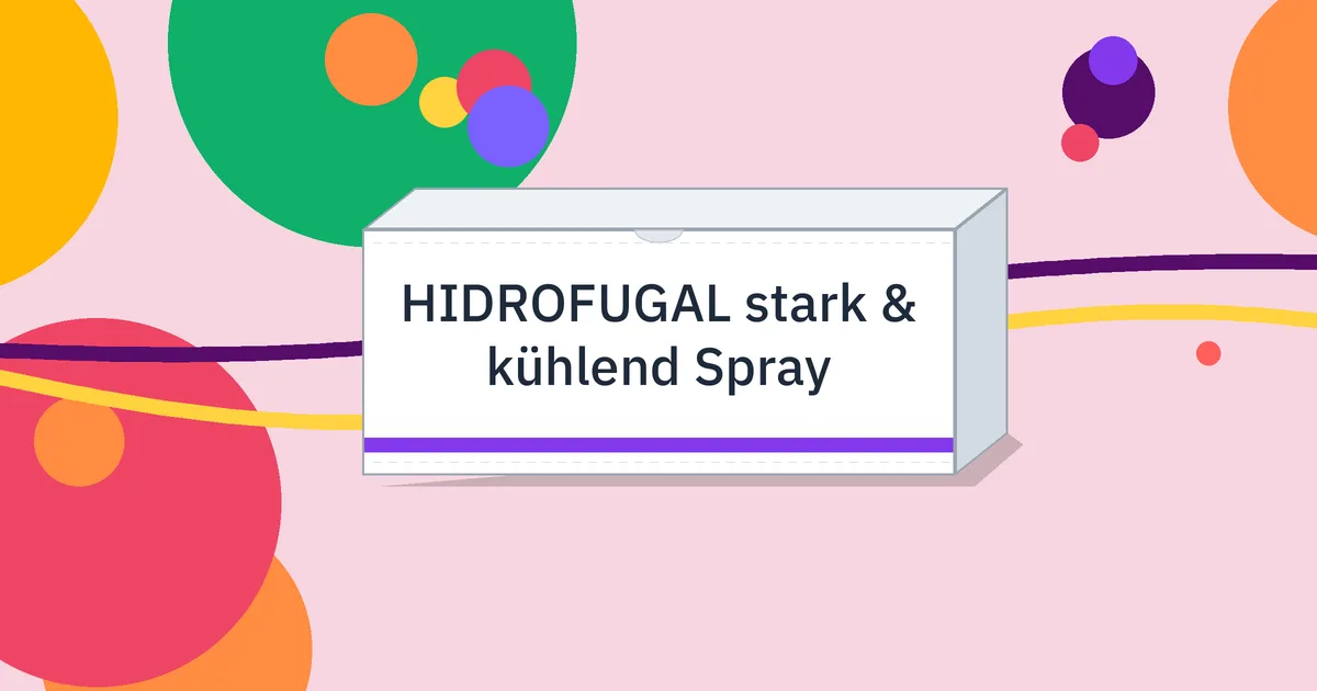 Symbolbild: Packung mit der Aufschrift HIDROFUGAL stark & kühlend Spray (PZN 17849490) – Verfügbarkeit und Bezug in Apotheken in Frankfurt am Main