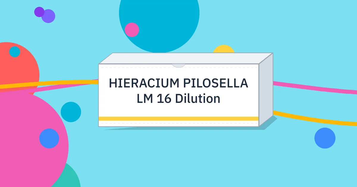 Symbolbild: Packung mit der Aufschrift HIERACIUM PILOSELLA LM 16 Dilution (PZN 13553539) – Verfügbarkeit und Bezug in Apotheken in Frankfurt am Main
