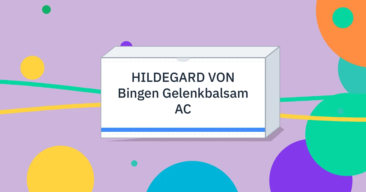 Symbolbild: Packung mit der Aufschrift HILDEGARD VON Bingen Gelenkbalsam AC (PZN 01360491) – Verfügbarkeit und Bezug in Apotheken in Frankfurt am Main