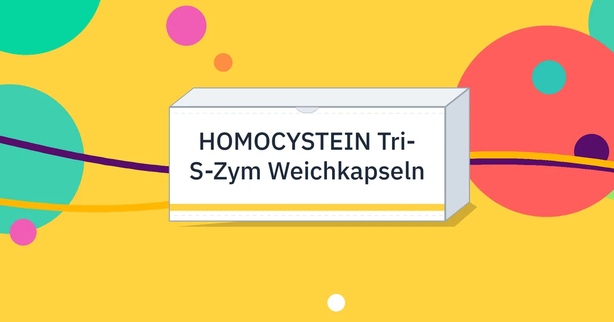Symbolbild: Packung mit der Aufschrift HOMOCYSTEIN Tri-S-Zym Weichkapseln (PZN 14179362) – Verfügbarkeit und Bezug in Apotheken in Frankfurt am Main