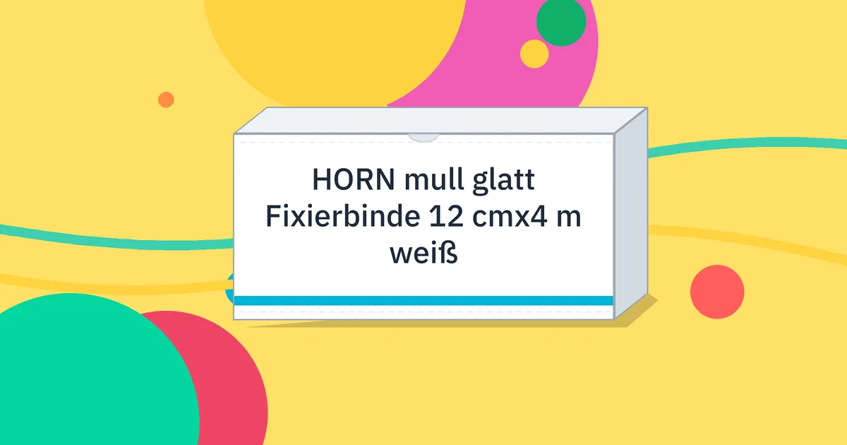 Symbolbild: Packung mit der Aufschrift HORN mull glatt Fixierbinde 12 cmx4 m weiß (PZN 04662531) – Verfügbarkeit und Bezug in Apotheken in Frankfurt am Main