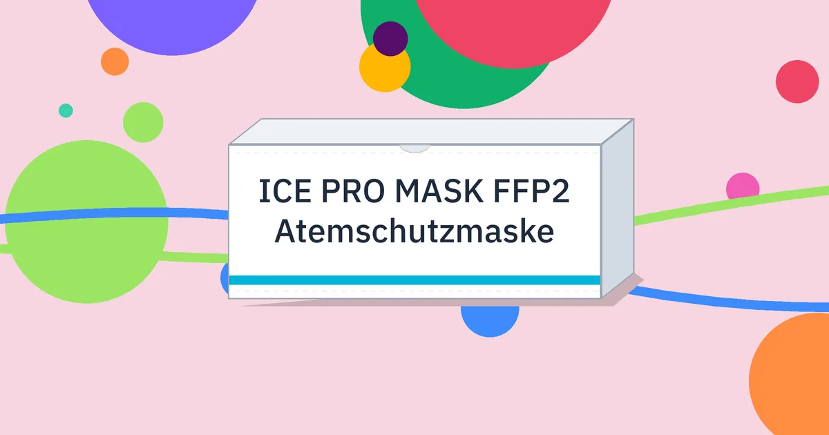 Symbolbild: Packung mit der Aufschrift ICE PRO MASK FFP2 Atemschutzmaske (PZN 17315096) – Verfügbarkeit und Bezug in Apotheken in Frankfurt am Main