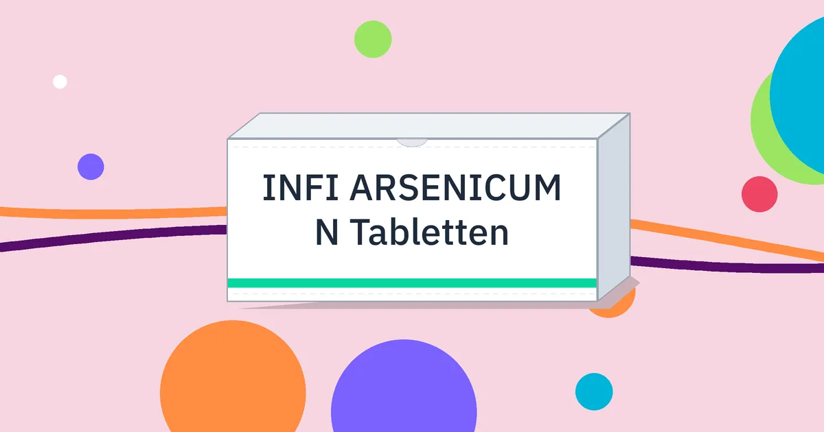 Symbolbild: Packung mit der Aufschrift INFI ARSENICUM N Tabletten (PZN 04374660) – Verfügbarkeit und Bezug in Apotheken in Frankfurt am Main