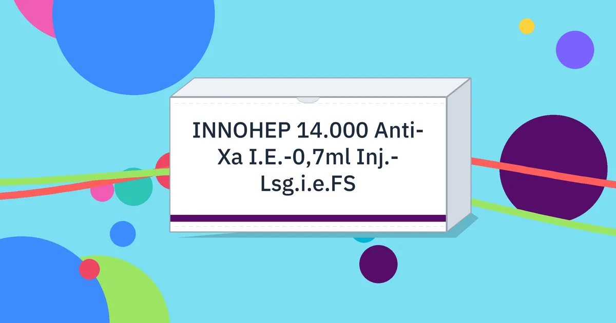 Symbolbild: Packung mit der Aufschrift INNOHEP 14.000 Anti-Xa I.E.-0,7ml Inj.-Lsg.i.e.FS (PZN 18074186) – Verfügbarkeit und Bezug in Apotheken in Frankfurt am Main