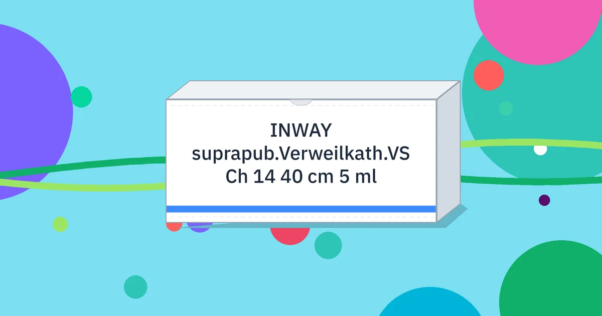Symbolbild: Packung mit der Aufschrift INWAY suprapub.Verweilkath.VS Ch 14 40 cm 5 ml (PZN 00052385) – Verfügbarkeit und Bezug in Apotheken in Frankfurt am Main