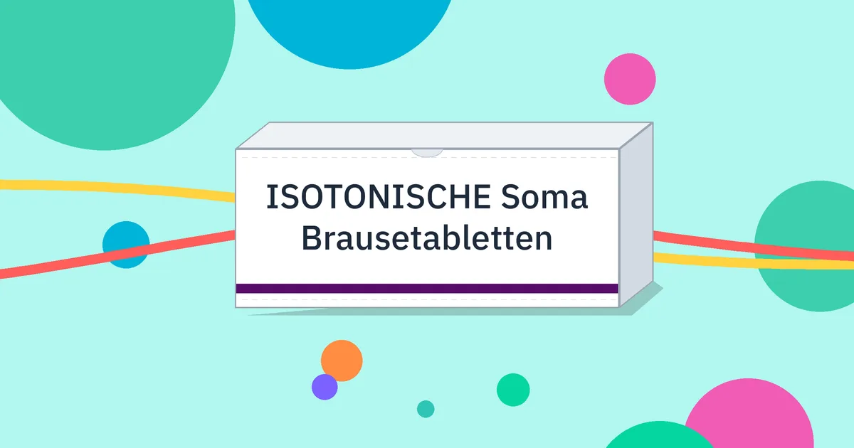 Symbolbild: Packung mit der Aufschrift ISOTONISCHE Soma Brausetabletten (PZN 03814192) – Verfügbarkeit und Bezug in Apotheken in Frankfurt am Main