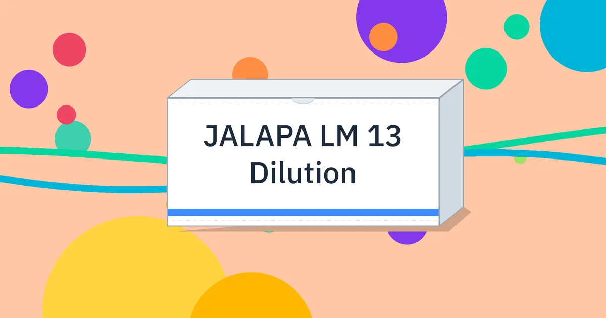 Symbolbild: Packung mit der Aufschrift JALAPA LM 13 Dilution (PZN 13561875) – Verfügbarkeit und Bezug in Apotheken in Frankfurt am Main