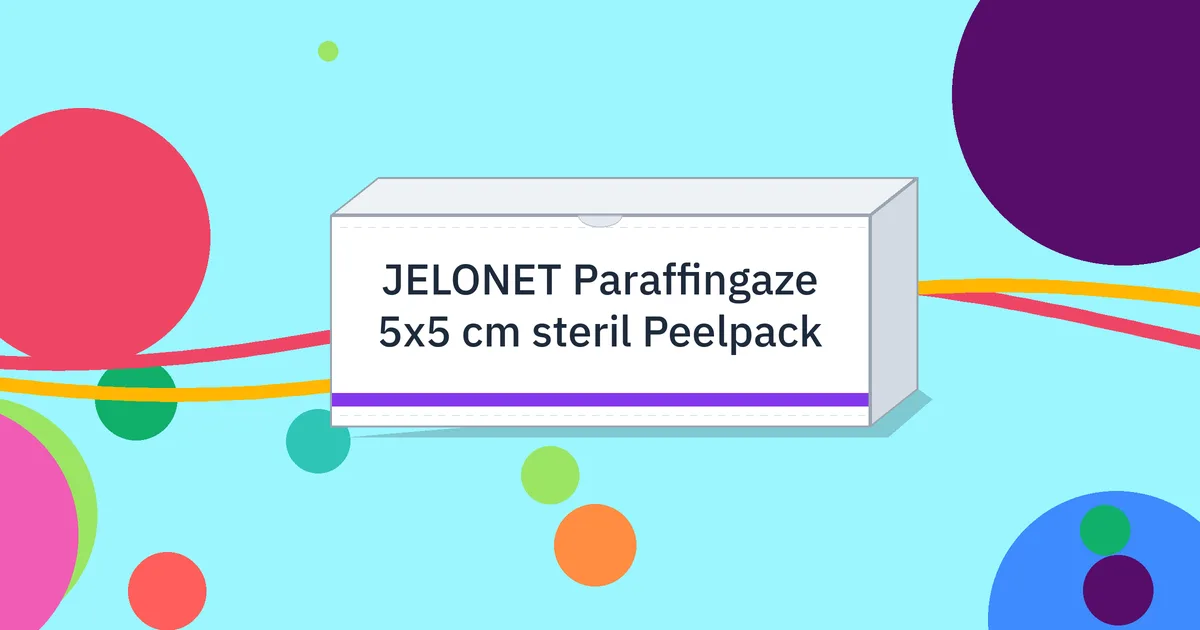Symbolbild: Packung mit der Aufschrift JELONET Paraffingaze 5x5 cm steril Peelpack (PZN 17832035) – Verfügbarkeit und Bezug in Apotheken in Frankfurt am Main