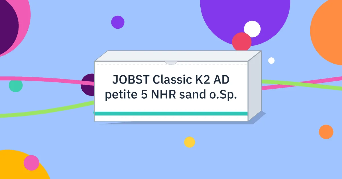 Symbolbild: Packung mit der Aufschrift JOBST Classic K2 AD petite 5 NHR sand o.Sp. (PZN 13061411) – Verfügbarkeit und Bezug in Apotheken in Frankfurt am Main