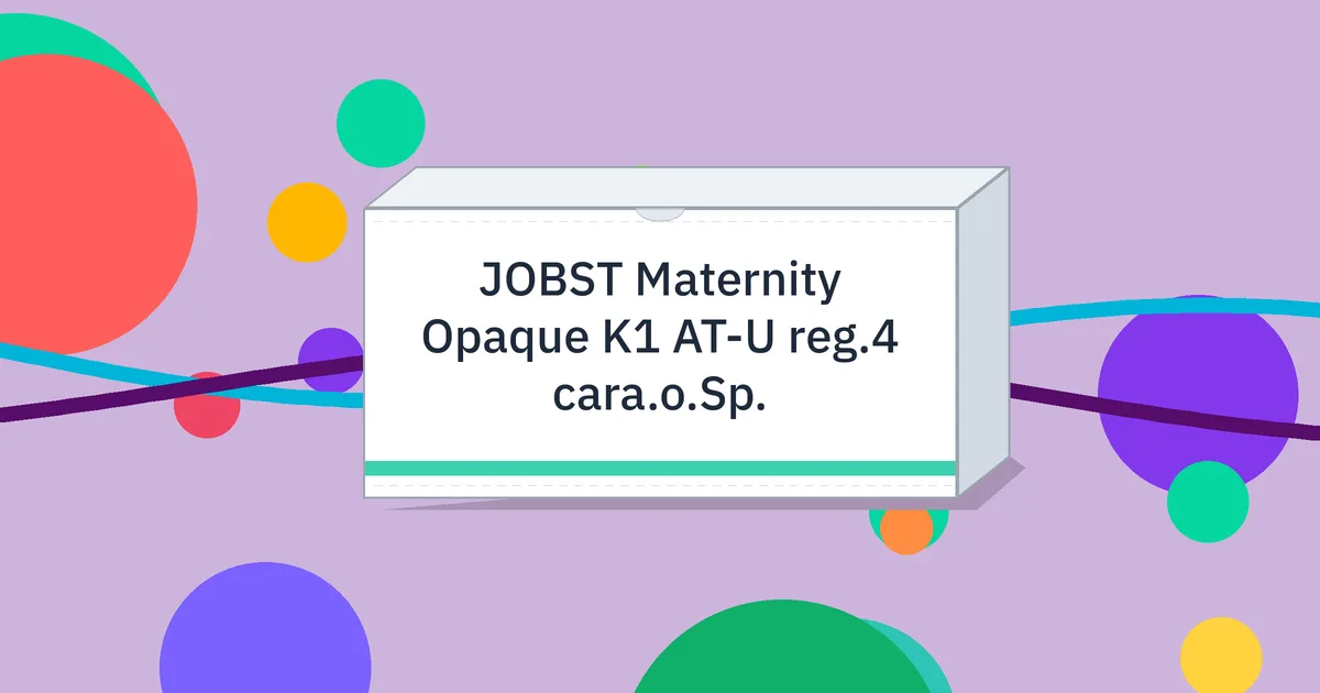 Symbolbild: Packung mit der Aufschrift JOBST Maternity Opaque K1 AT-U reg.4 cara.o.Sp. (PZN 15850514) – Verfügbarkeit und Bezug in Apotheken in Frankfurt am Main