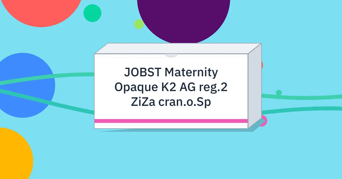 Symbolbild: Packung mit der Aufschrift JOBST Maternity Opaque K2 AG reg.2 ZiZa cran.o.Sp (PZN 15858071) – Verfügbarkeit und Bezug in Apotheken in Frankfurt am Main