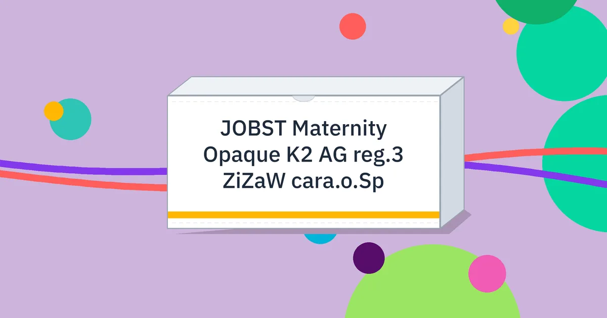 Symbolbild: Packung mit der Aufschrift JOBST Maternity Opaque K2 AG reg.3 ZiZaW cara.o.Sp (PZN 15851235) – Verfügbarkeit und Bezug in Apotheken in Frankfurt am Main