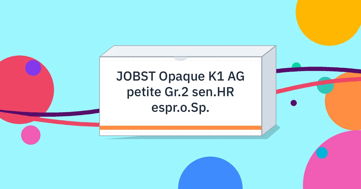 Symbolbild: Packung mit der Aufschrift JOBST Opaque K1 AG petite Gr.2 sen.HR espr.o.Sp. (PZN 16271014) – Verfügbarkeit und Bezug in Apotheken in Frankfurt am Main