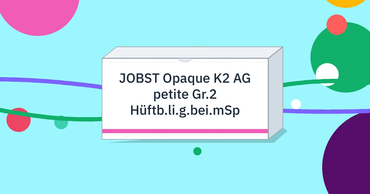 Symbolbild: Packung mit der Aufschrift JOBST Opaque K2 AG petite Gr.2 Hüftb.li.g.bei.mSp (PZN 16288055) – Verfügbarkeit und Bezug in Apotheken in Frankfurt am Main