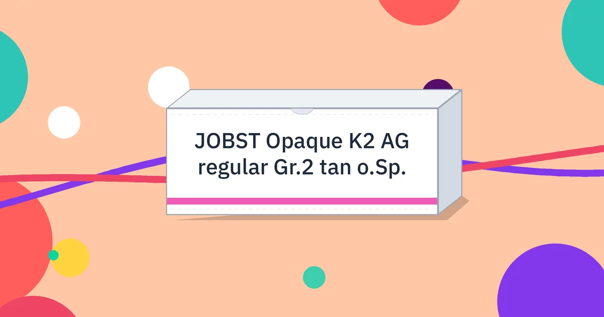 Symbolbild: Packung mit der Aufschrift JOBST Opaque K2 AG regular Gr.2 tan o.Sp. (PZN 16281053) – Verfügbarkeit und Bezug in Apotheken in Frankfurt am Main