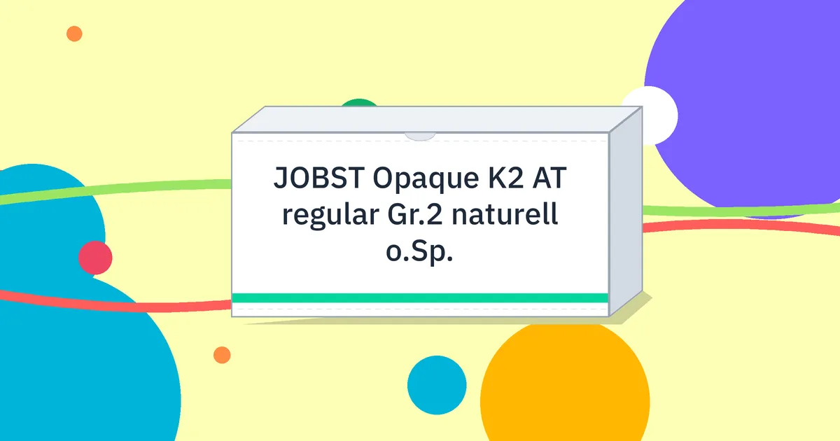 Symbolbild: Packung mit der Aufschrift JOBST Opaque K2 AT regular Gr.2 naturell o.Sp. (PZN 10724124) – Verfügbarkeit und Bezug in Apotheken in Frankfurt am Main