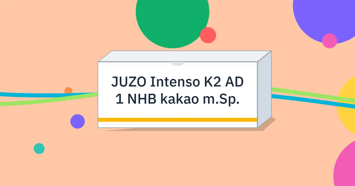 Symbolbild: Packung mit der Aufschrift JUZO Intenso K2 AD 1 NHB kakao m.Sp. (PZN 18610029) – Verfügbarkeit und Bezug in Apotheken in Frankfurt am Main