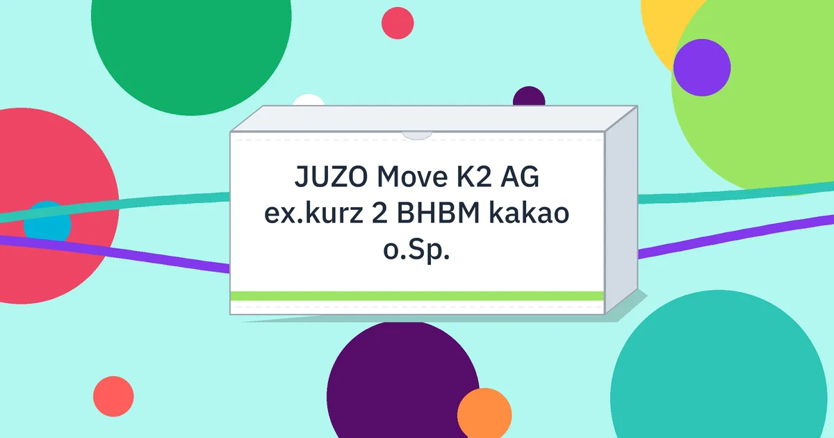 Symbolbild: Packung mit der Aufschrift JUZO Move K2 AG ex.kurz 2 BHBM kakao o.Sp. (PZN 18566245) – Verfügbarkeit und Bezug in Apotheken in Frankfurt am Main