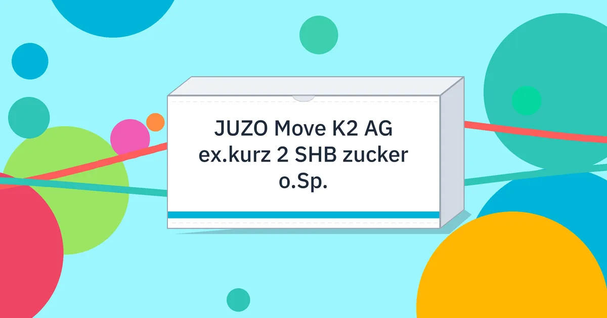 Symbolbild: Packung mit der Aufschrift JUZO Move K2 AG ex.kurz 2 SHB zucker o.Sp. (PZN 18533748) – Verfügbarkeit und Bezug in Apotheken in Frankfurt am Main