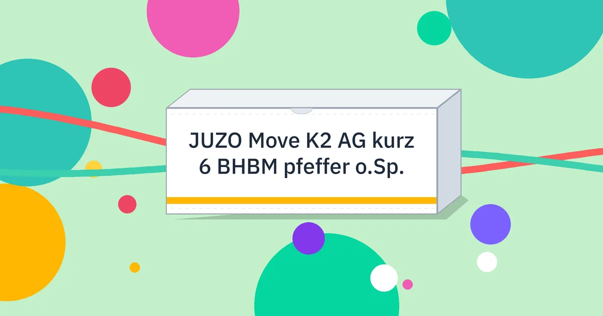 Symbolbild: Packung mit der Aufschrift JUZO Move K2 AG kurz 6 BHBM pfeffer o.Sp. (PZN 16648200) – Verfügbarkeit und Bezug in Apotheken in Frankfurt am Main