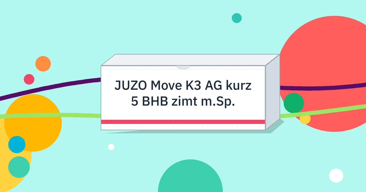 Symbolbild: Packung mit der Aufschrift JUZO Move K3 AG kurz 5 BHB zimt m.Sp. (PZN 18579590) – Verfügbarkeit und Bezug in Apotheken in Frankfurt am Main