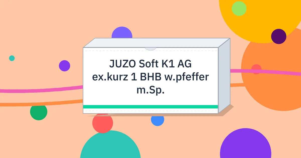 Symbolbild: Packung mit der Aufschrift JUZO Soft K1 AG ex.kurz 1 BHB w.pfeffer m.Sp. (PZN 14839226) – Verfügbarkeit und Bezug in Apotheken in Frankfurt am Main