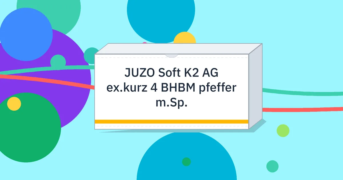 Symbolbild: Packung mit der Aufschrift JUZO Soft K2 AG ex.kurz 4 BHBM pfeffer m.Sp. (PZN 14860077) – Verfügbarkeit und Bezug in Apotheken in Frankfurt am Main