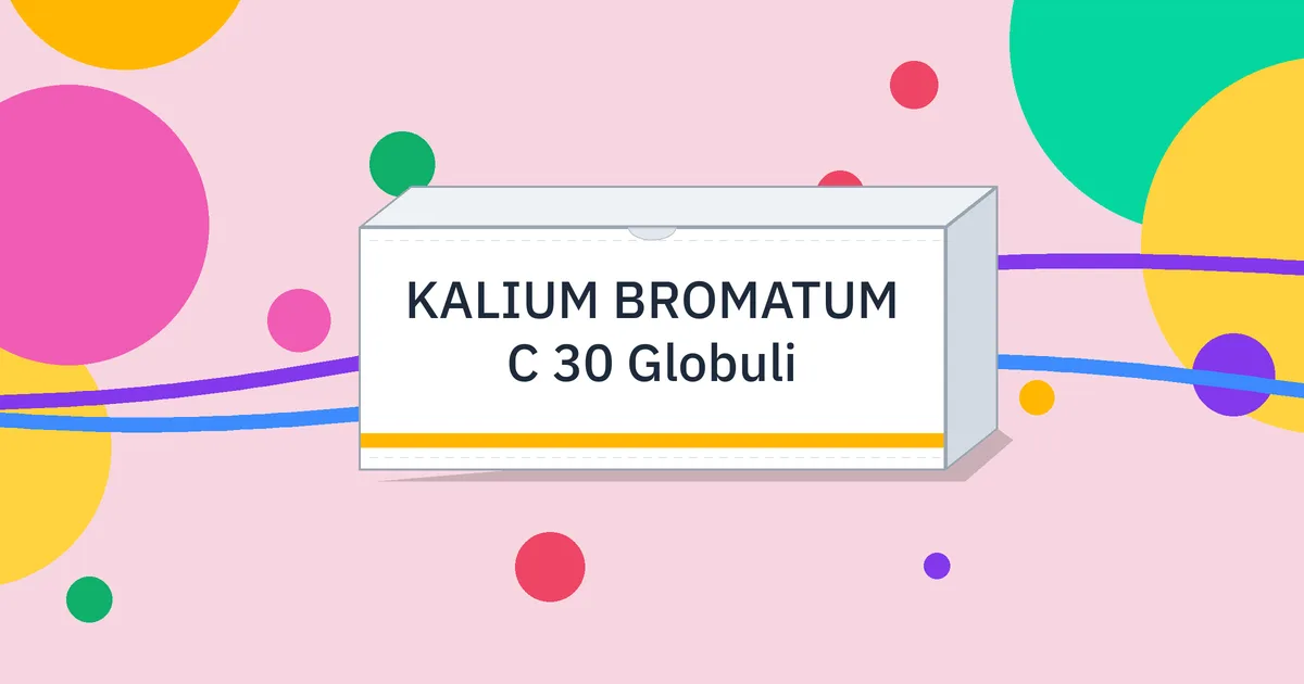 Symbolbild: Packung mit der Aufschrift KALIUM BROMATUM C 30 Globuli (PZN 04222588) – Verfügbarkeit und Bezug in Apotheken in Frankfurt am Main